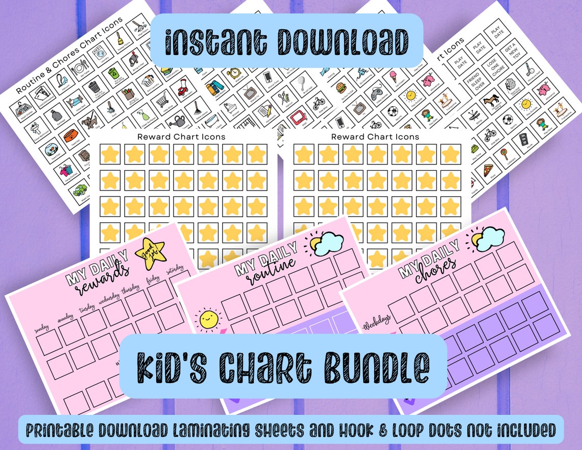 Chore Chart for Girls Responsibility Chart Home School Kids Routine ...