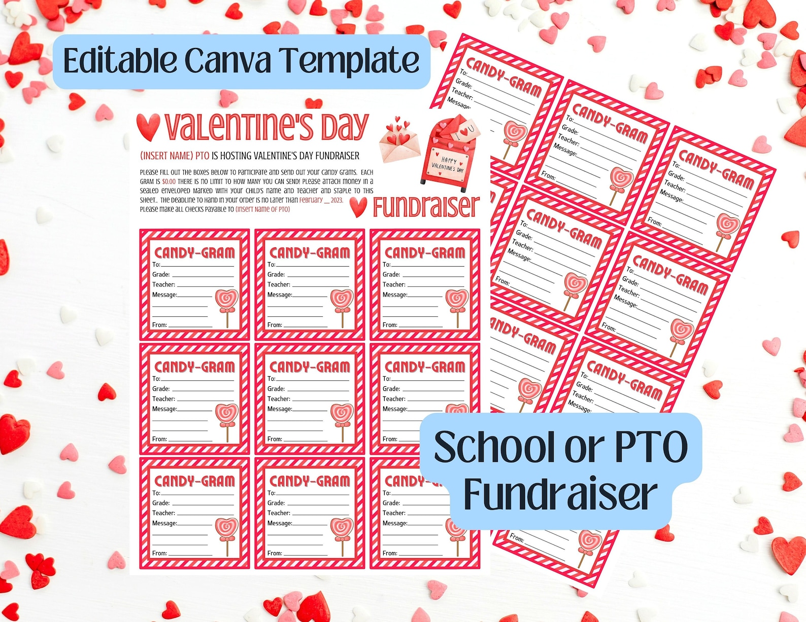 Valentine's Day Candy Gram School Daycare Fundraiser PTA - Etsy