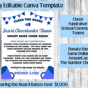 Cheer Fundraiser Clear the Board | Pick A Date to Donate | Black Out My ...