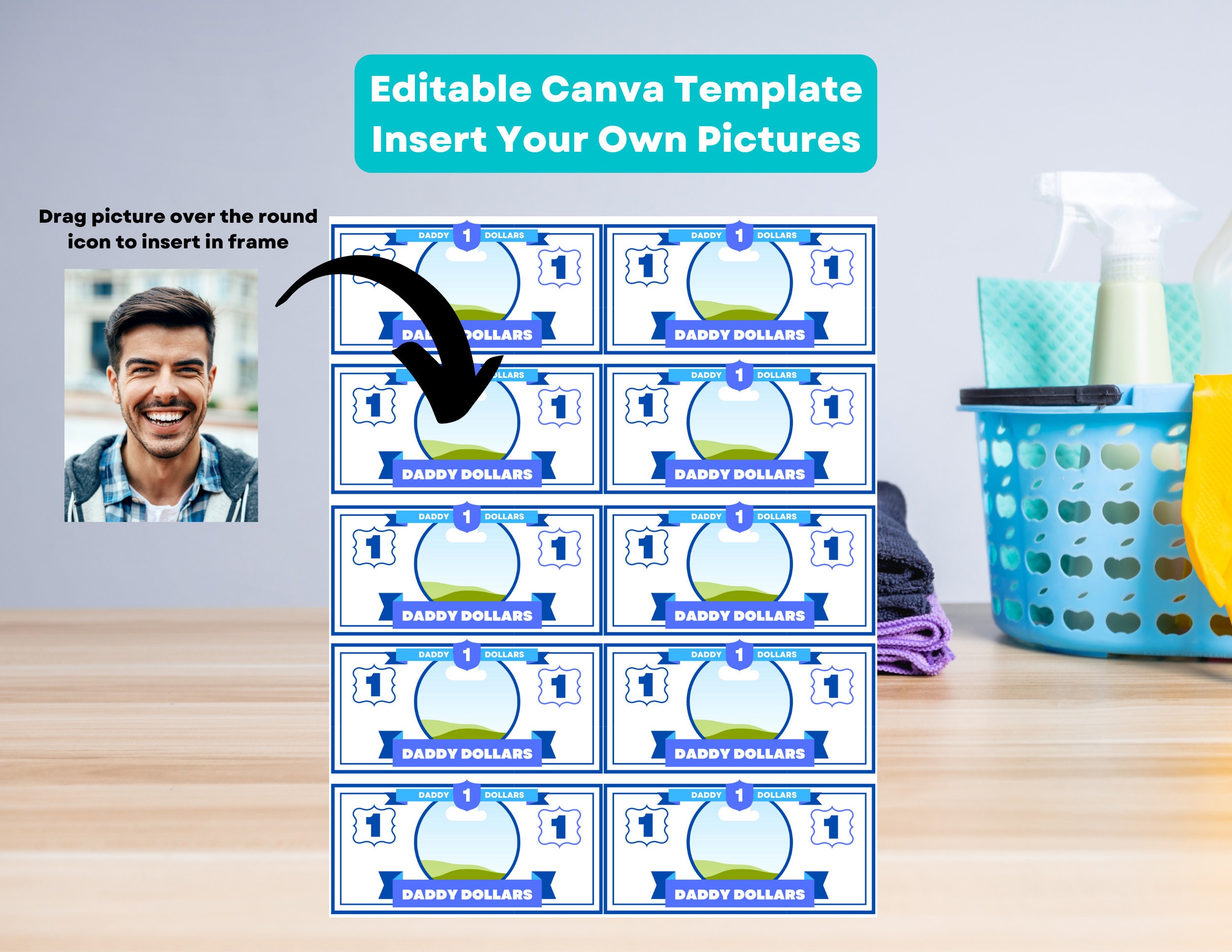 Editable Daddy Dollars, Behavior Bucks, Chore Bucks, Student Teacher ...