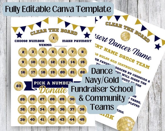 Dance Fundraiser Clear the Board | Pick A Date to Donate | Black Out My ...