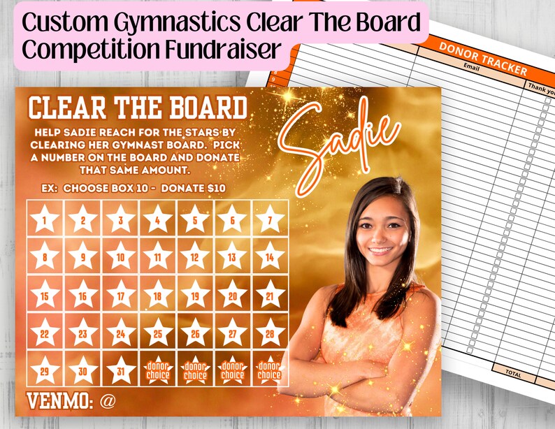 Clear the Board Gymnastics Custom Photo Fundraiser Pick A - Etsy