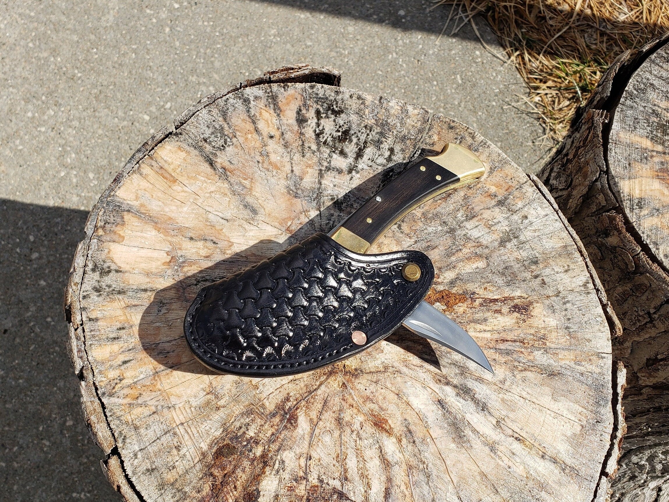 Quick Draw Buck 110 Folding Hunter Knife Sheath Horizontal Carry - Etsy