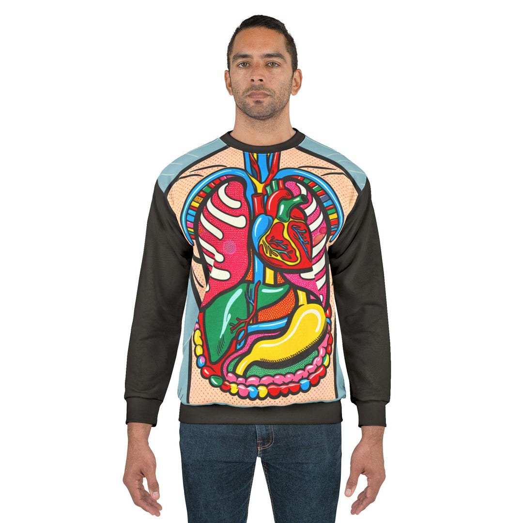 Anatomy Pop Art Unisex Sweatshirt, Human Organs Design, Medical ...