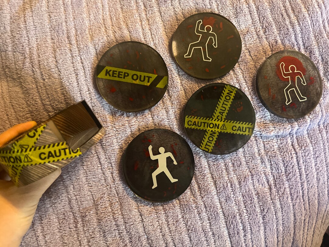 True Crime Fans Crime Scene Coasters and Holder. - Etsy