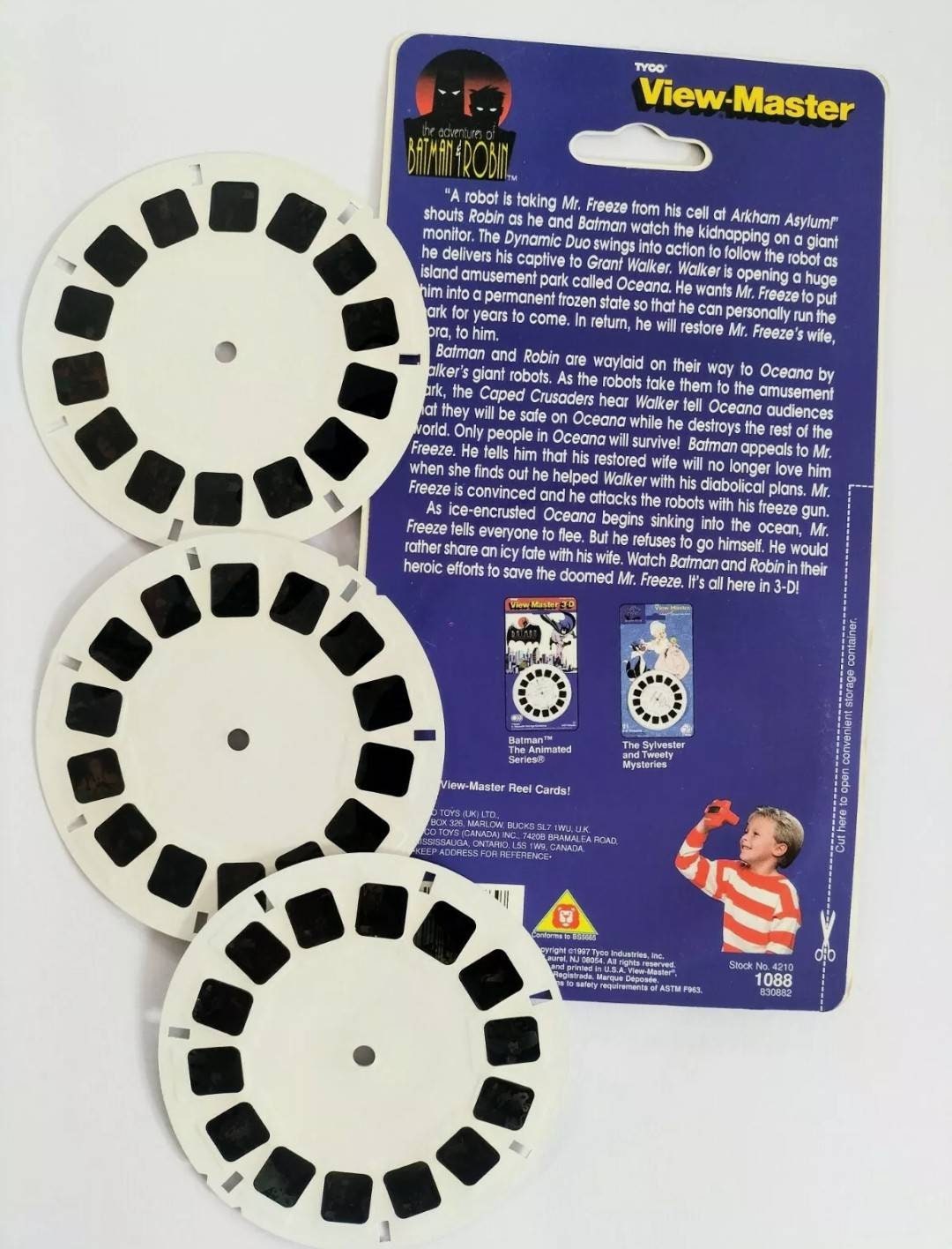 1997 the Adventures of Batman & Robin TYCO View-master 3D 3 Reels BP ...