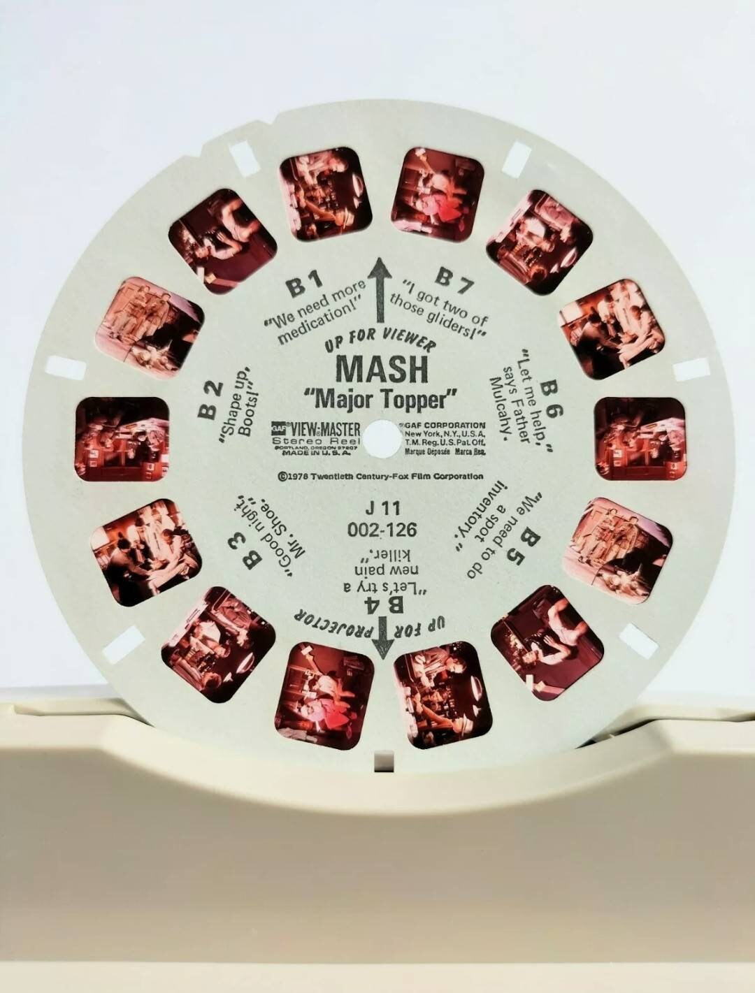 J11 Showtime MASH Major Topper GAF View-master NEW 3 Reels, Booklet and ...
