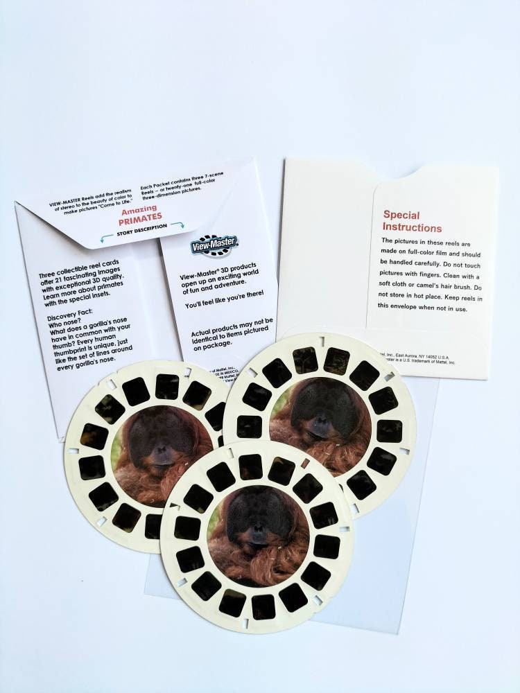 1998 Amazing PRIMATES Mattel Fisher-price VIEWMASTER 3 Reels ID. 73990 ...
