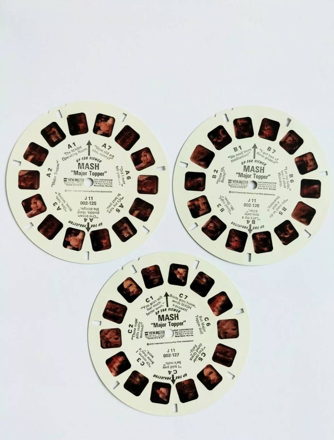 J11 Showtime MASH Major Topper GAF View-master NEW 3 Reels, Booklet and ...