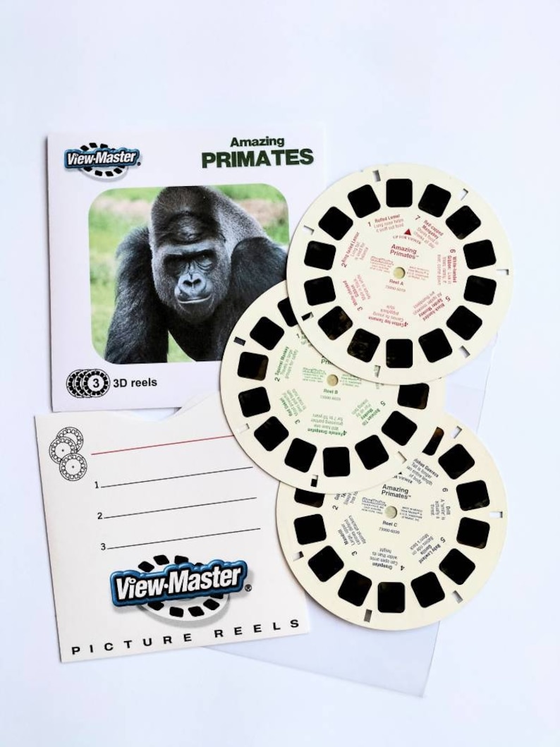 1998 Amazing PRIMATES Mattel Fisher-price VIEWMASTER 3 Reels ID. 73990 ...