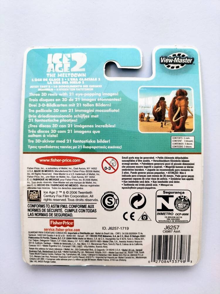 2006 ICE AGE 2 the Meltdown Mattel View-master 3D Reels Factory Sealed ...