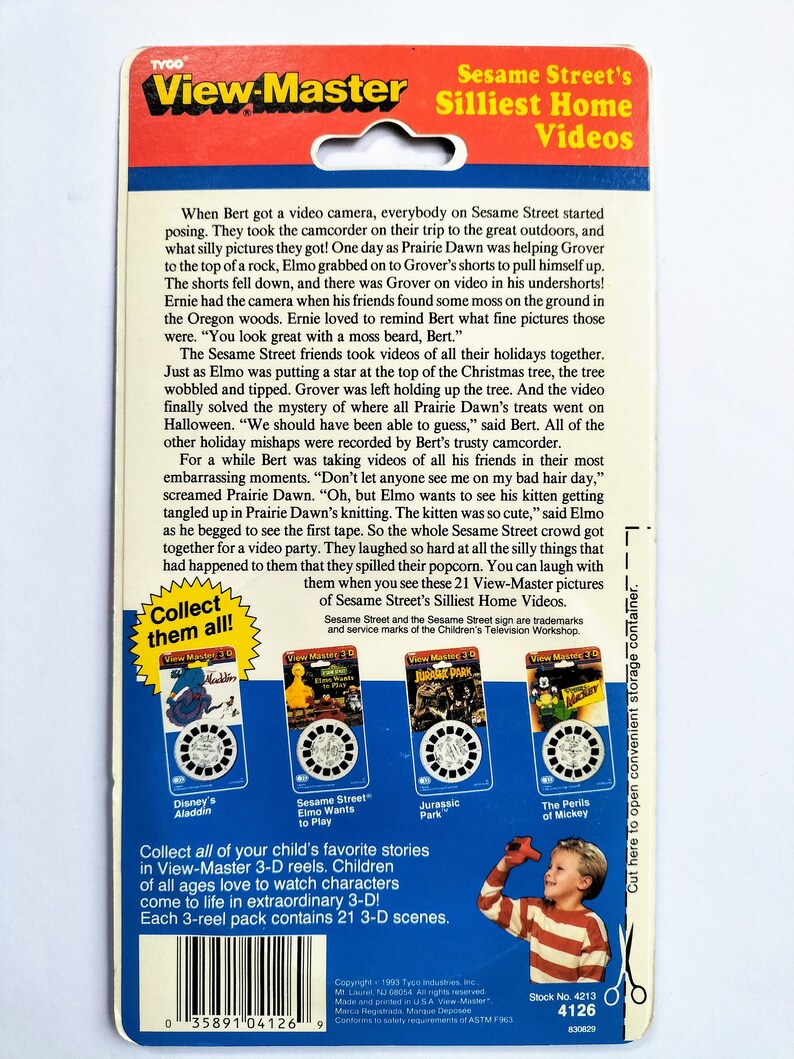 1993 SESAME Street's Silliest Home Videos Tyco View-master 3-D New Old ...