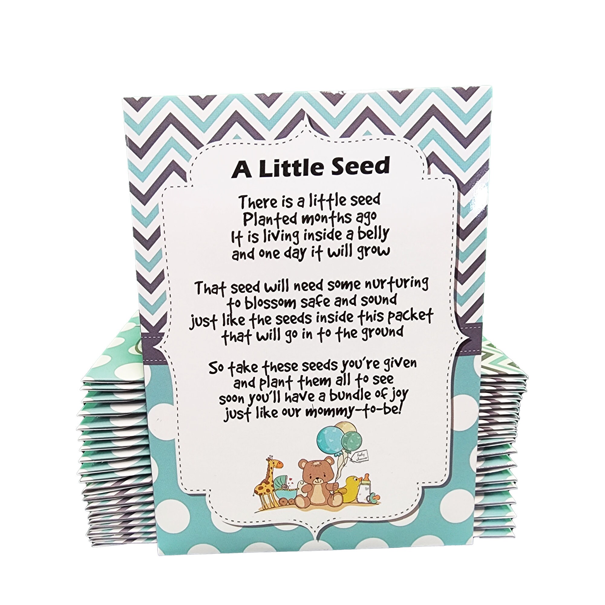 BLUE BOY Baby Shower Seed Packets |BOY Baby Shower Favors | 20 ...
