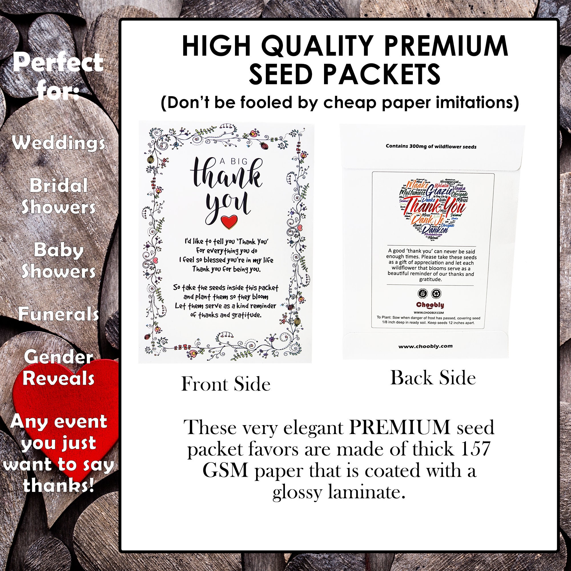Thank You Seed Favors | 20 Pre-filled Wildflower Packets | Thanks ...