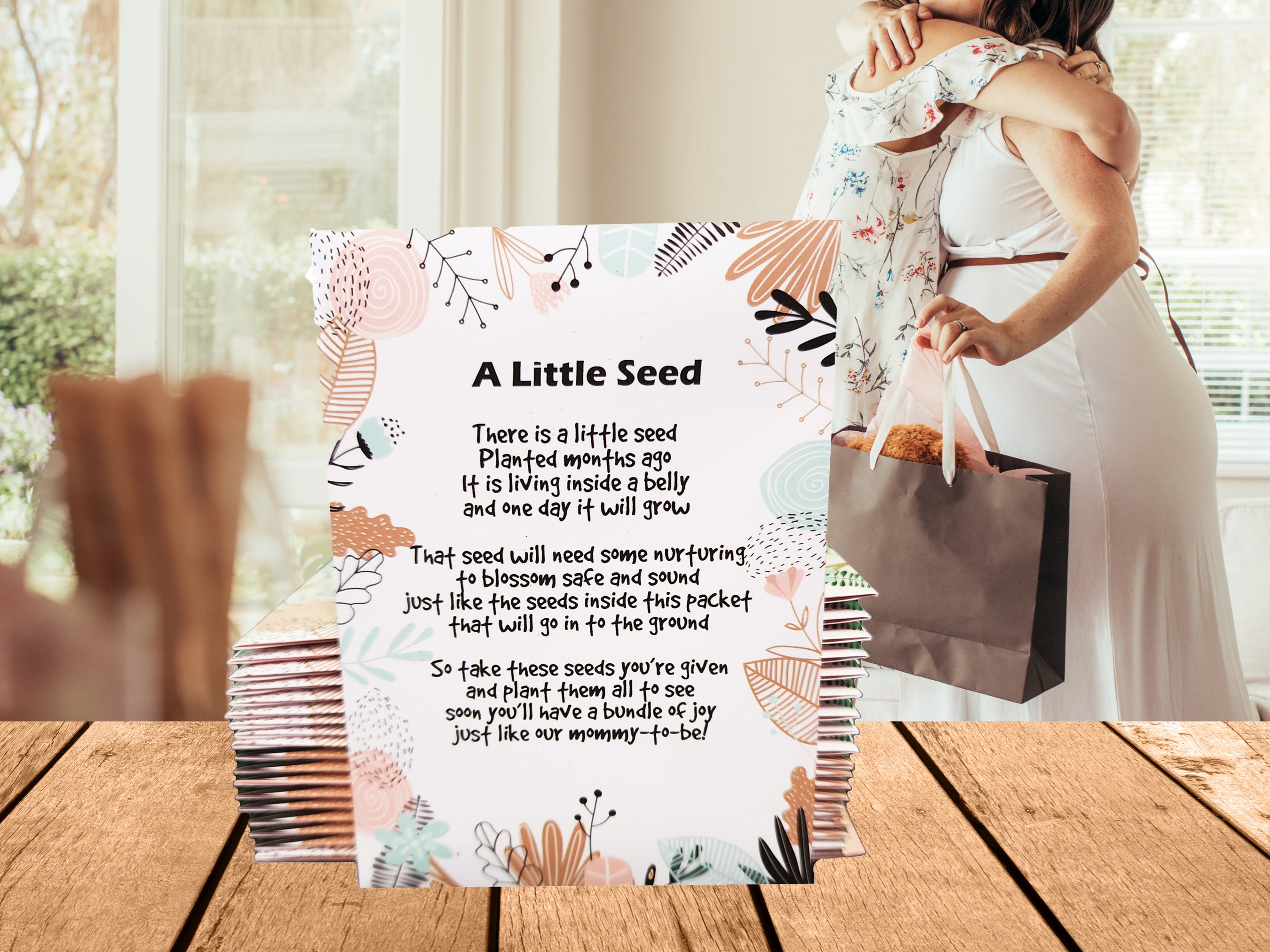 Woodland Dusty Rose Baby Shower Seed Packets W 'little Seed' Poem ...