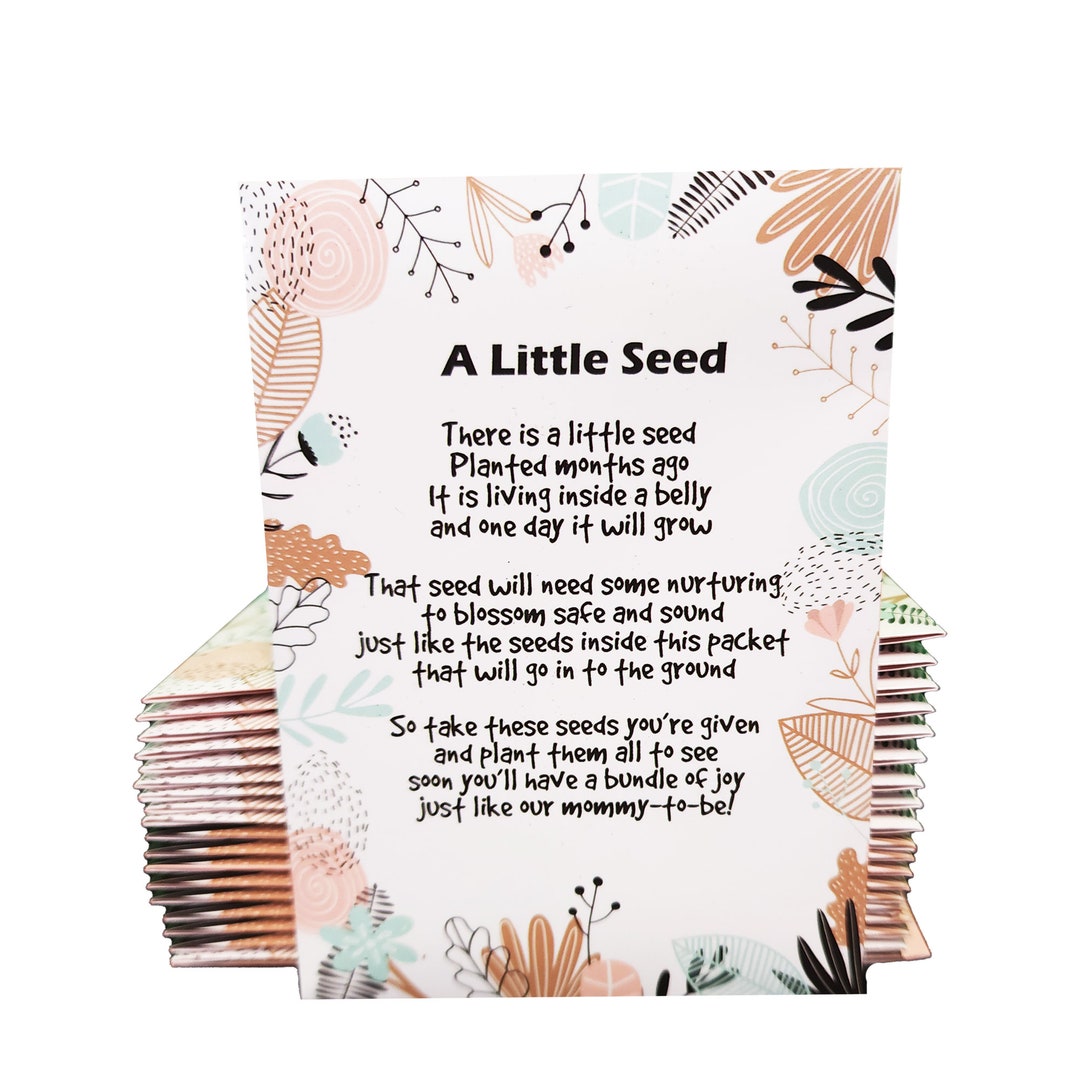 Woodland Dusty Rose Baby Shower Seed Packets W 'little Seed' Poem ...