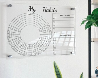 Acrylic Habit Tracker Board for Wall Family Command Center - Etsy