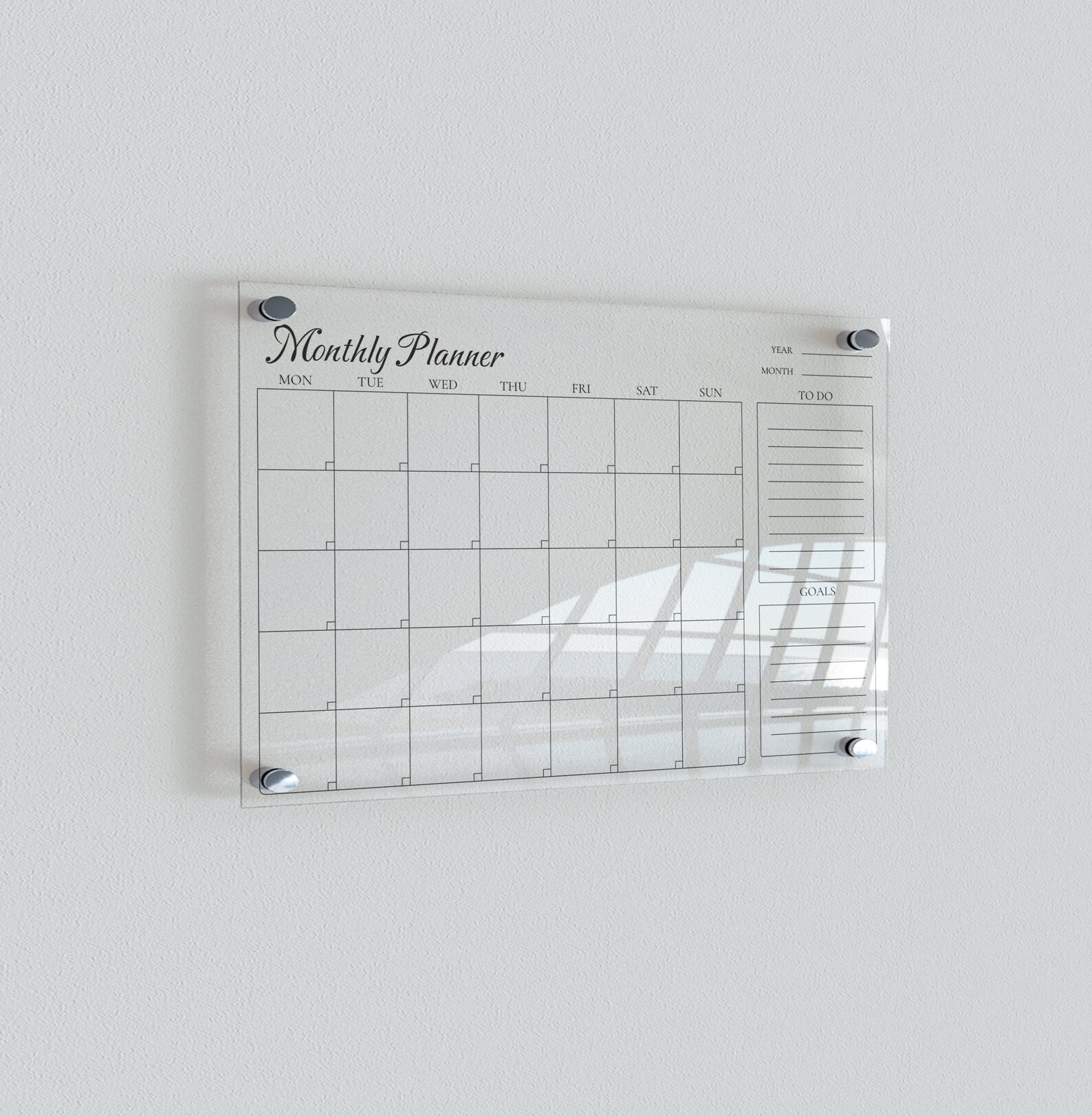 Acrylic Monthly Planner With 10 Markers Planner for Wall Dry Erase ...
