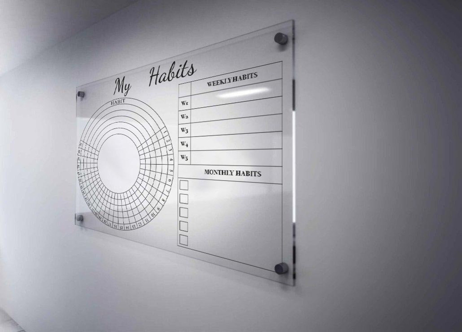Habit Tracker for Wall Personalized Acrylic Habit Tracker Dry Erase ...