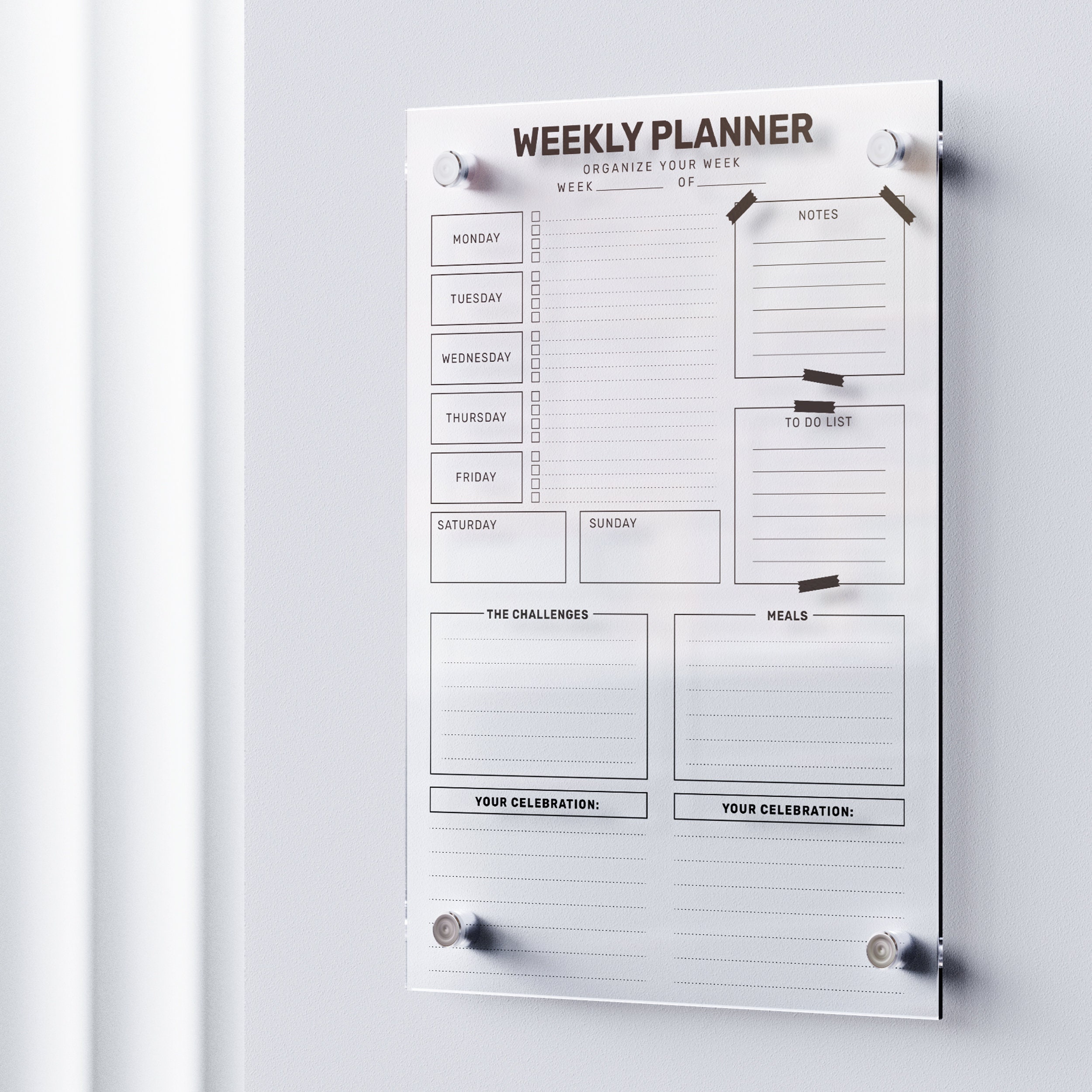 Weekly Life Planner, Customizable Planner, Weekly Custom Planner, Wall ...