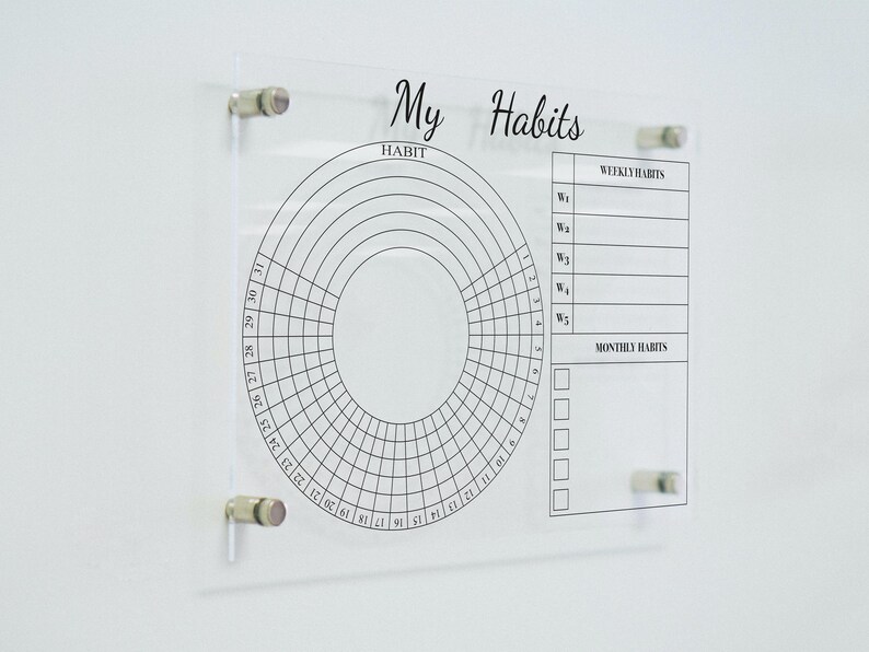 Habit Tracker for Wall Personalized Acrylic Habit Tracker Dry Erase ...