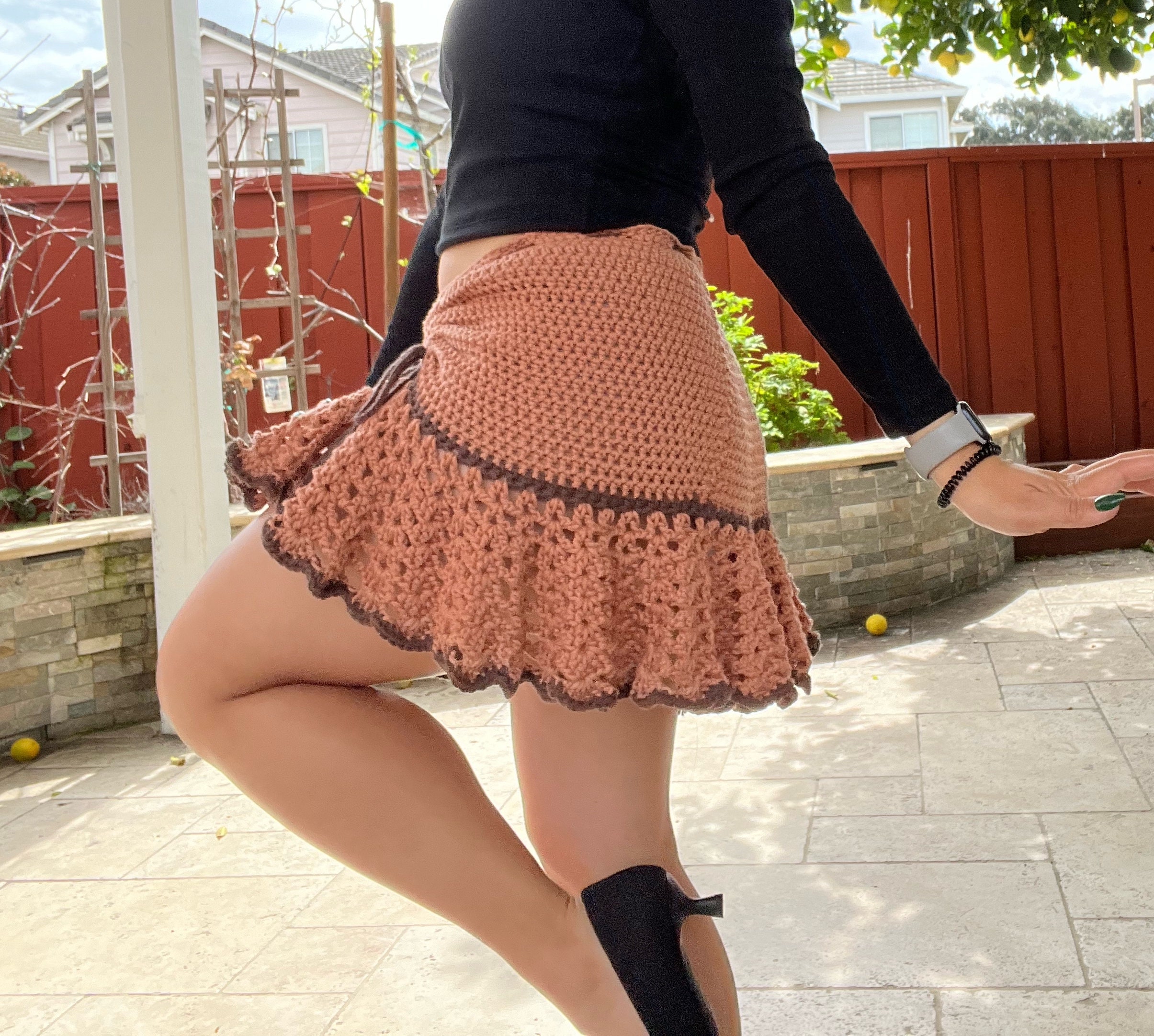 Lacey Ruffle Skirt - Crochet Pattern - Coquette - Asymmetrical - Etsy