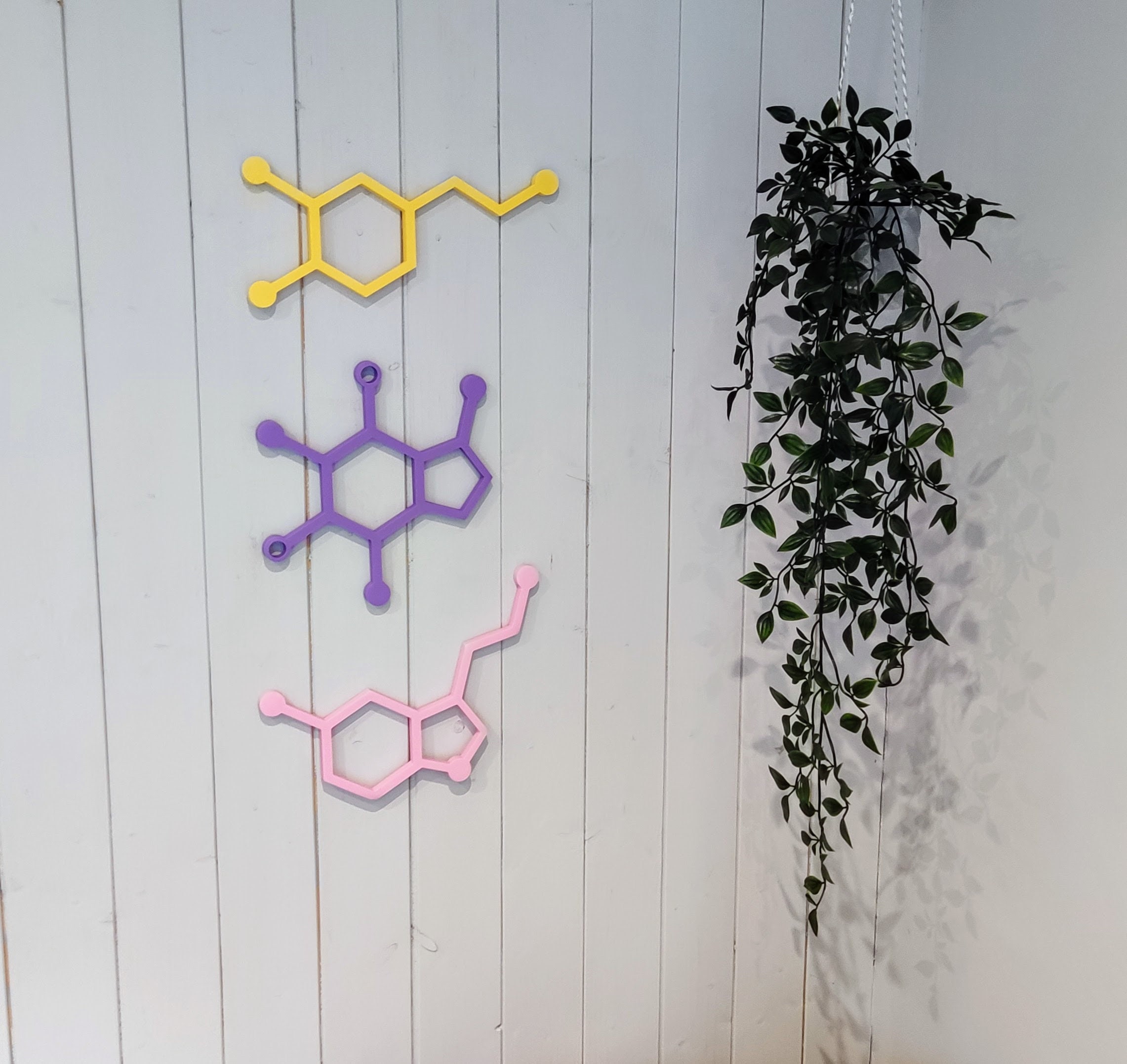 Vibrant Dopamine Molecular Model Wall Art - Colorful Dopamine Decor for ...