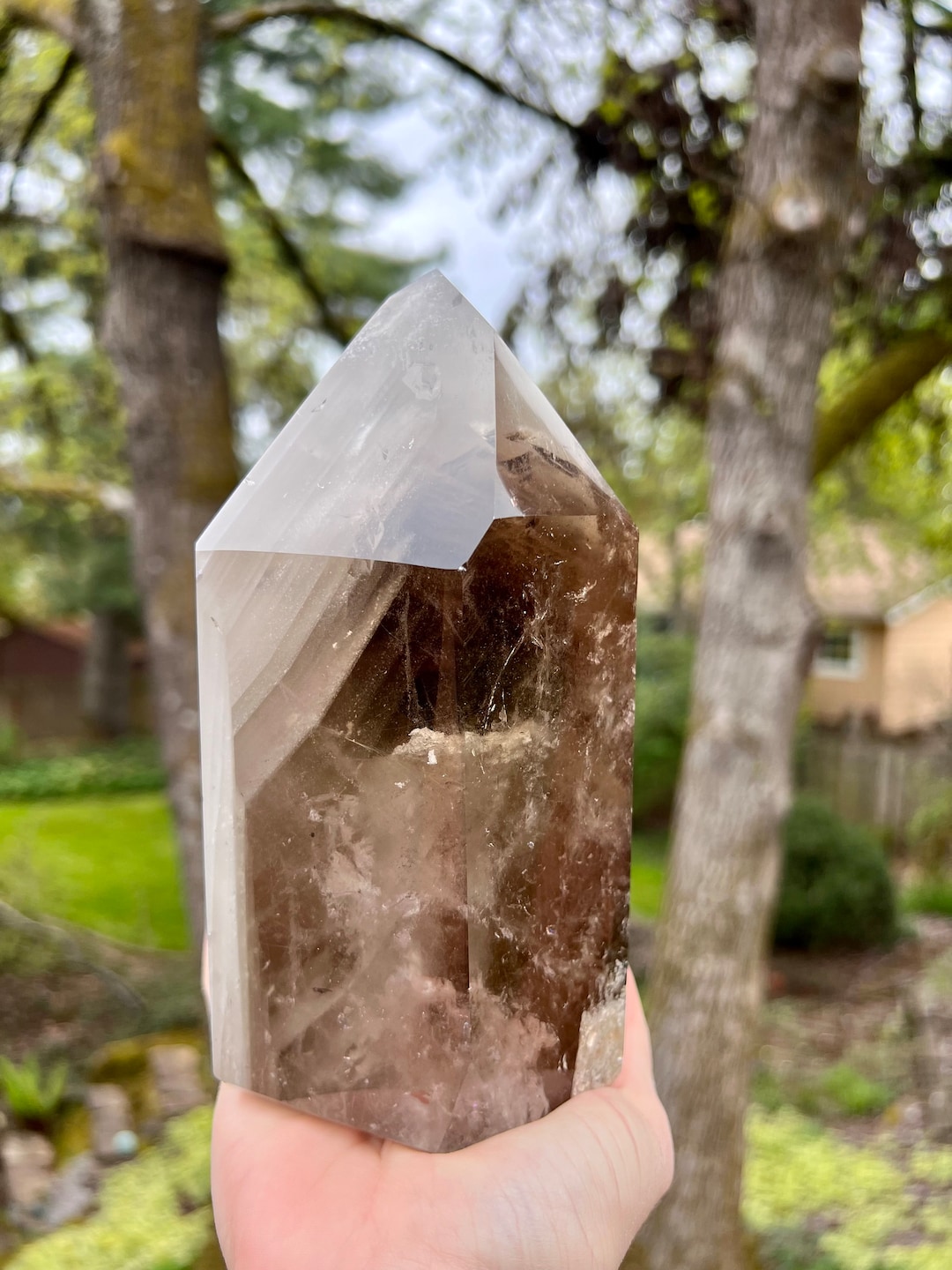 Phantom Smokey Quartz Tower With Rutile & Lodolite Pic - Etsy