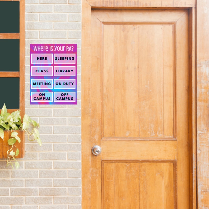 Neon Printable Where is Your RA? Board | Resident Assistant Sign ...