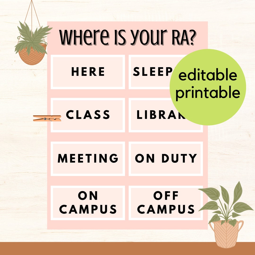 Where is Your: Ra/teacher/counselor/manager? | EDITABLE DIGITAL ...