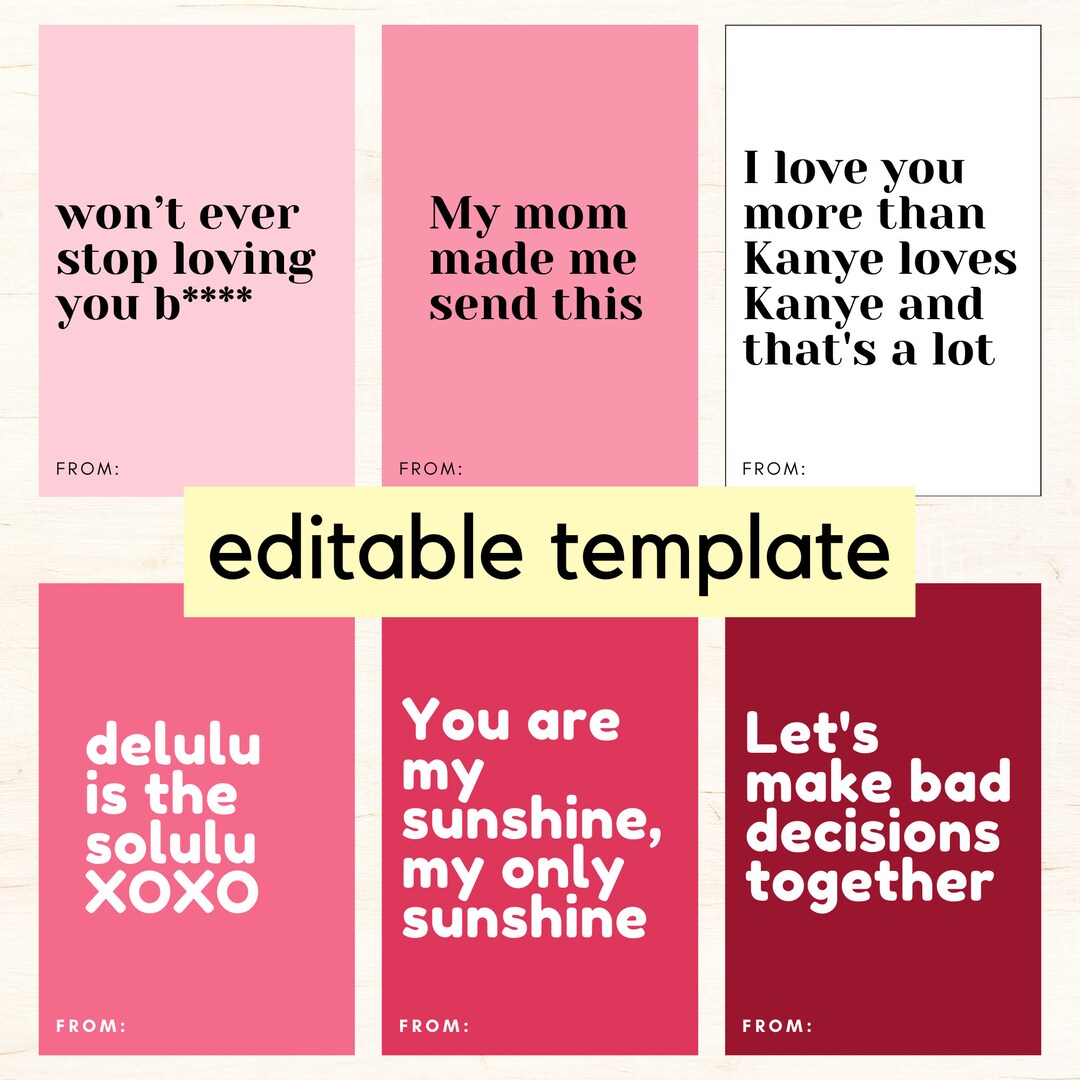 Pink Valentine's Day Card Printables | Tailor Your Love Note | for ...