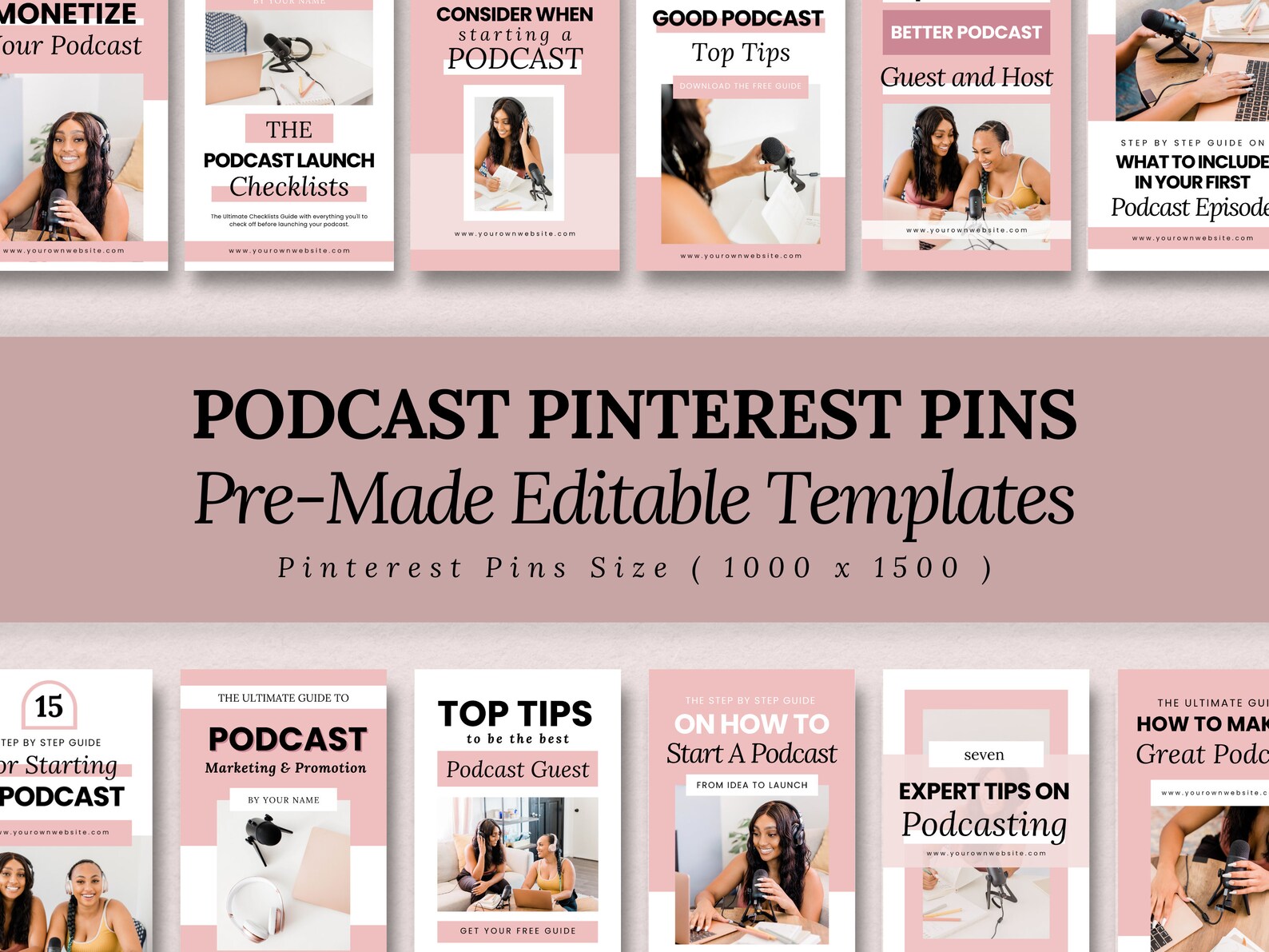 25 Podcast Pinterest Pins Canva Templates | Can Be Use as a Lead Magnet ...