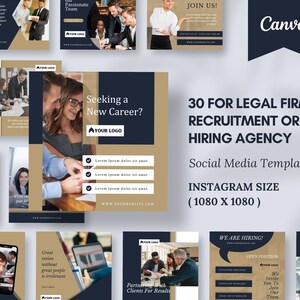 Hiring Recruitment Instagram Posts Canva Templates - Customizable Job ...