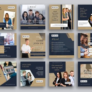 Hiring Recruitment Instagram Posts Canva Templates - Customizable Job ...