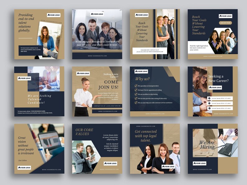 Hiring Recruitment Instagram Posts Canva Templates - Customizable Job ...