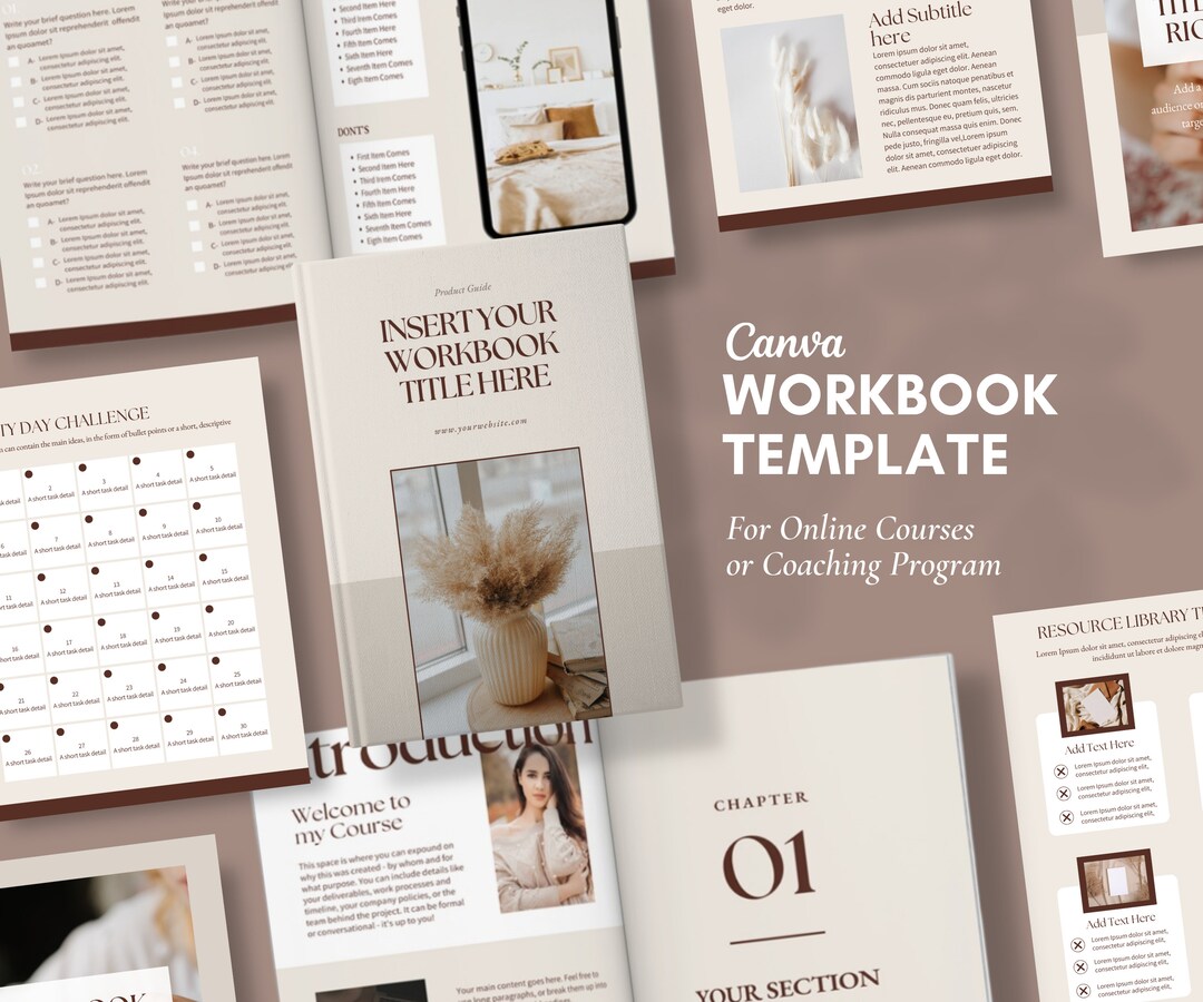 Online Course Workbook, Worksheet, Lead Magnet, Editable Templates ...