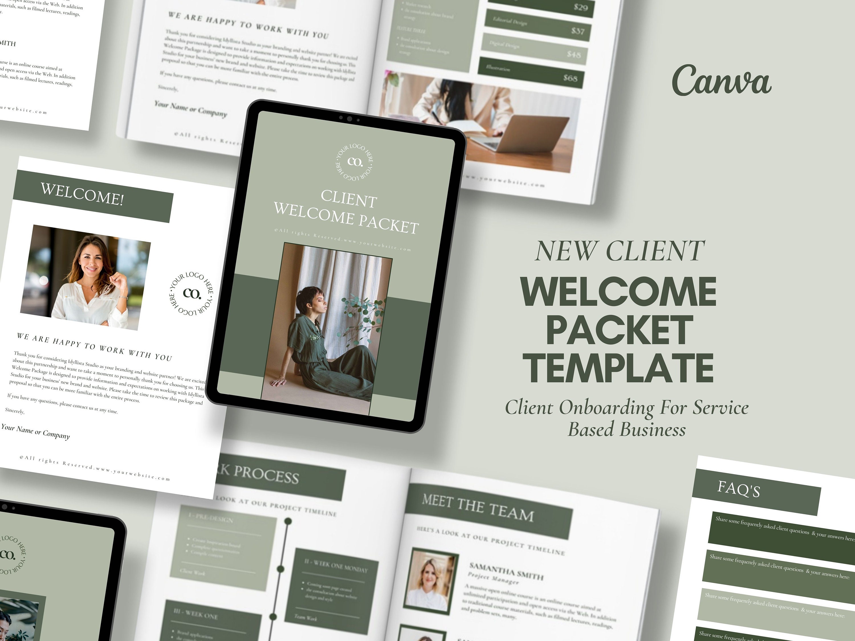 Editable New Client Welcome Packet, Welcome Pack, Service Business ...