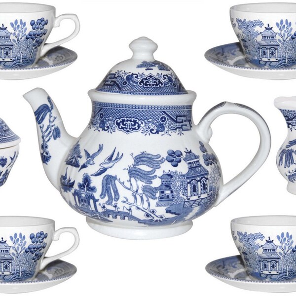 Blue Willow Tea Set - Etsy
