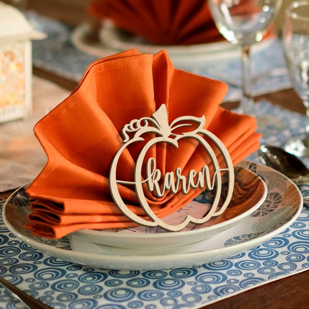 Pumpkin Custom Name Tag Custom Fall Table Tag Treat Tags - Etsy