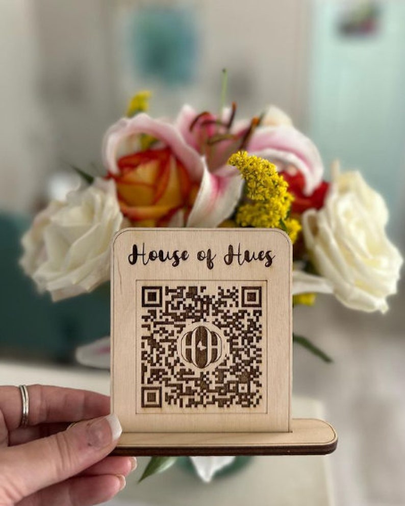 Custom QR Code Sign QR Code Stand, QR Code Sign for Business, Tabletop ...