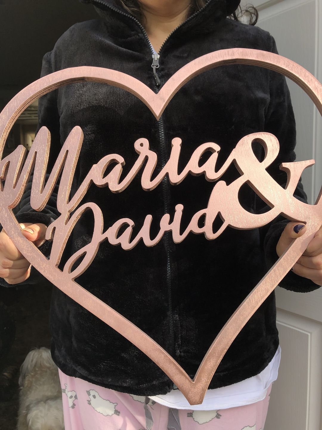 Couple Custom Heart Name Sign Personalized Name Sign, Heart Shaped Name ...