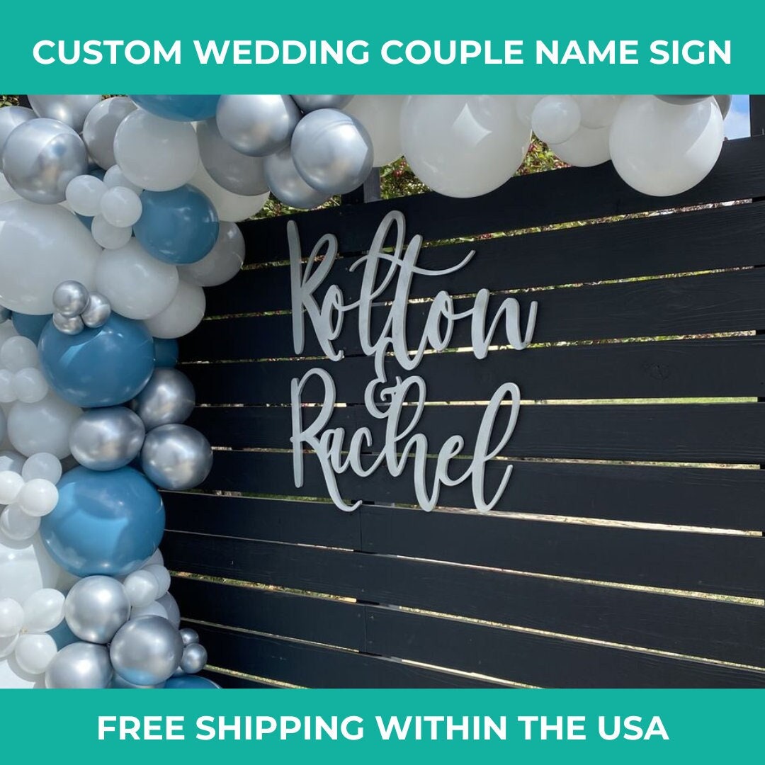 Wedding Name Signs Couple Name Sign, Personalized Name Sign for Wedding ...