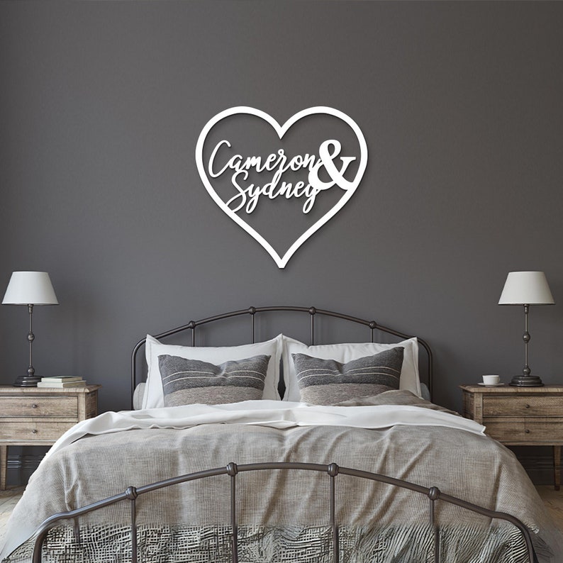 Couple Custom Heart Name Sign Personalized Name Sign, Heart Shaped Name ...