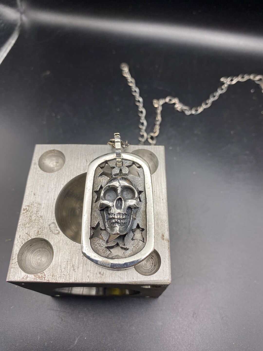 Giant Skull Tag Sterling Silver - Etsy