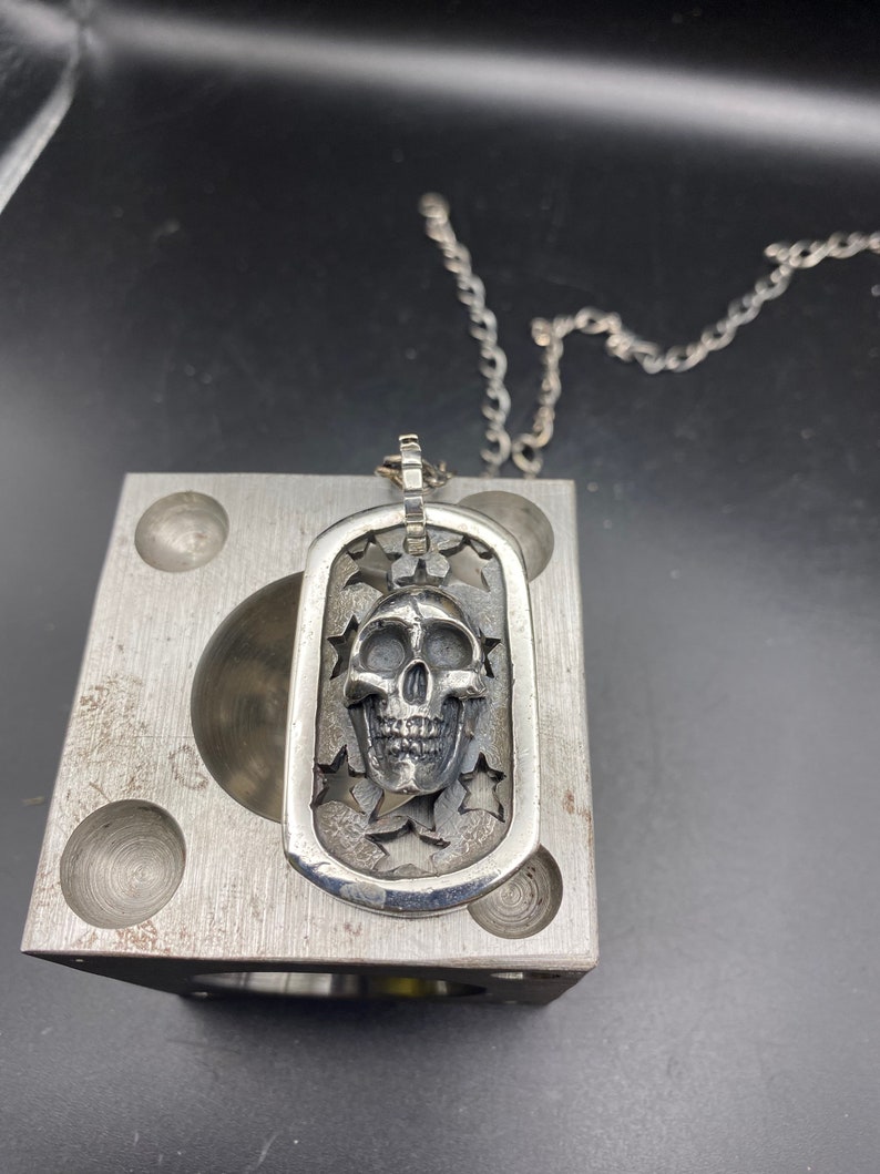Giant Skull Tag Sterling Silver - Etsy