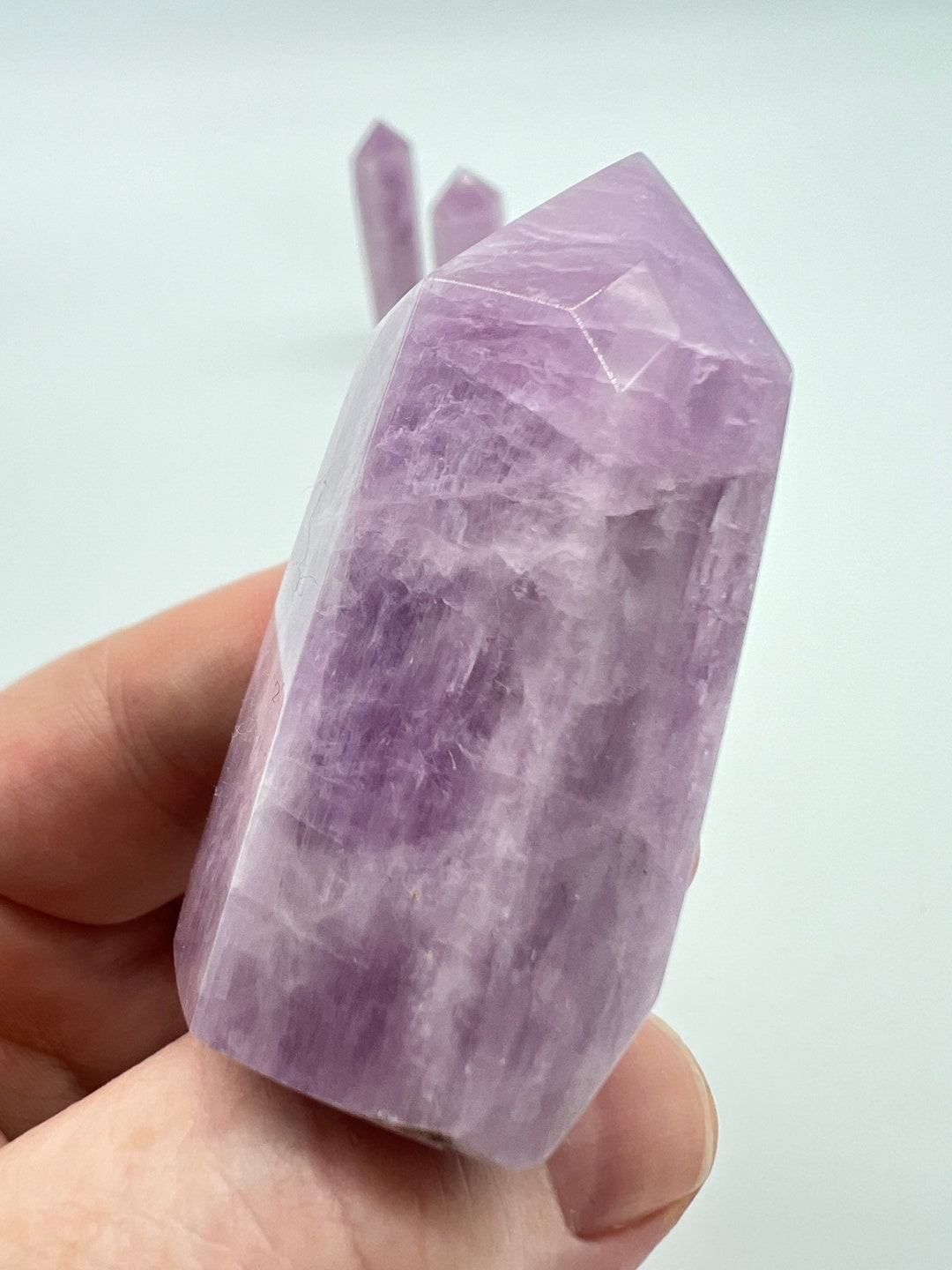Kunzite Point - Crystal Tower - Mineral Carving - Etsy