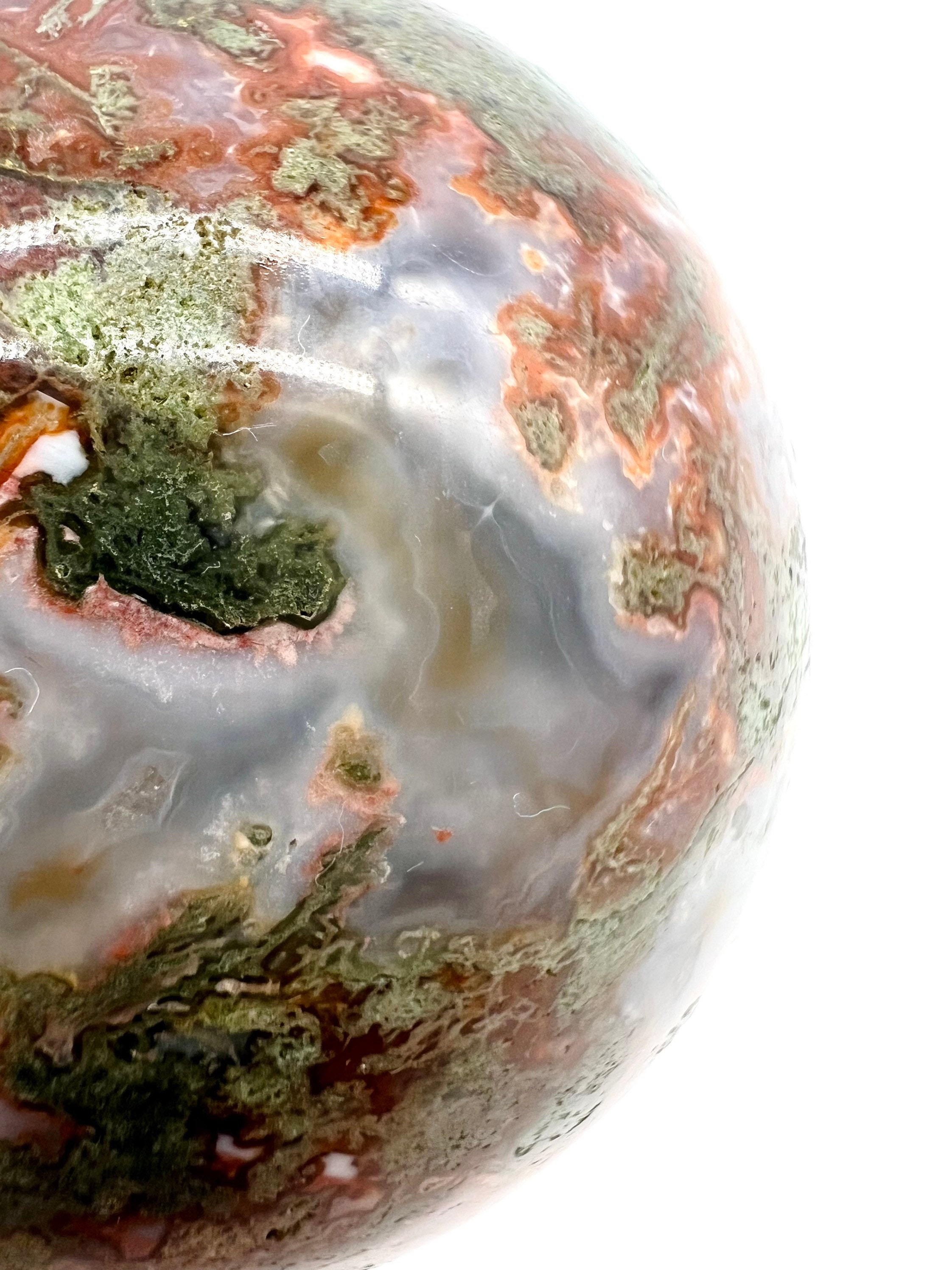 Carnelian/moss Agate Sphere Red Moss Agate - Etsy