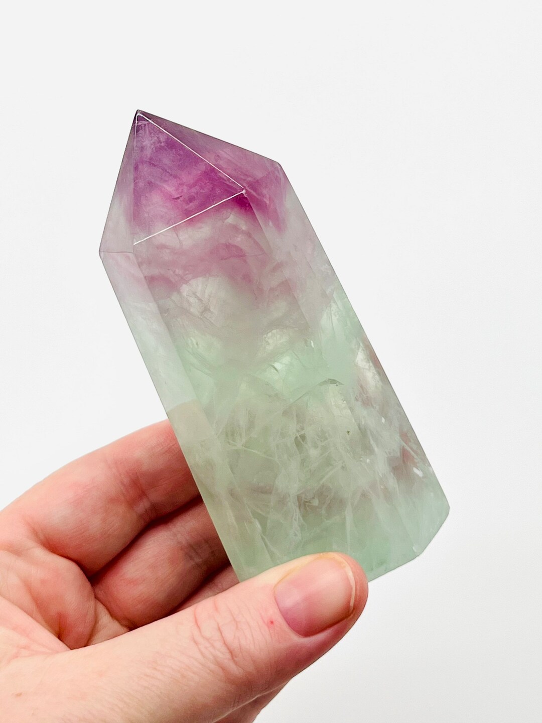 High Quality Watermelon Fluorite Crystal Tower Generator Point - Etsy