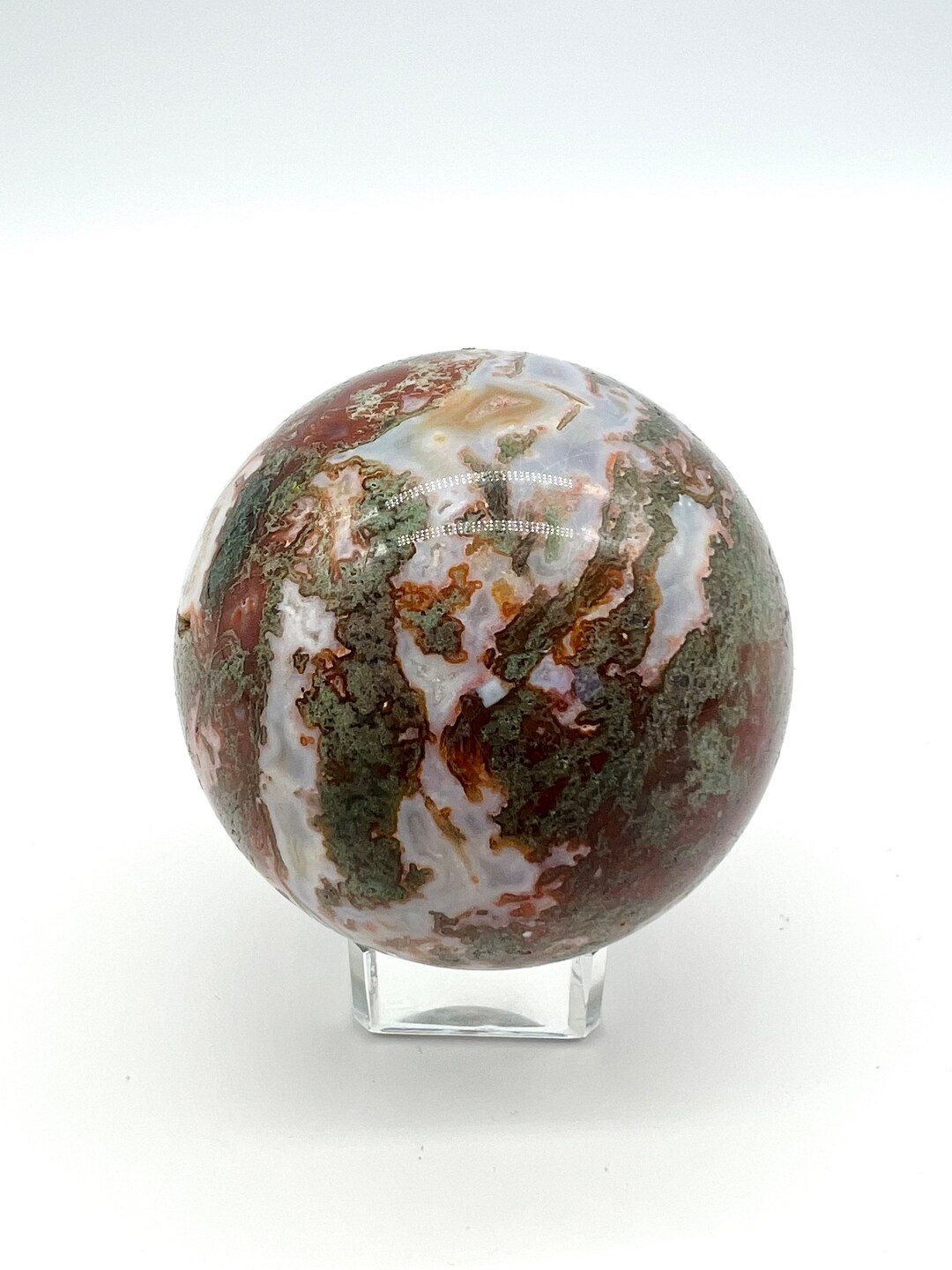 Carnelian/moss Agate Sphere - Red Moss Agate - Etsy