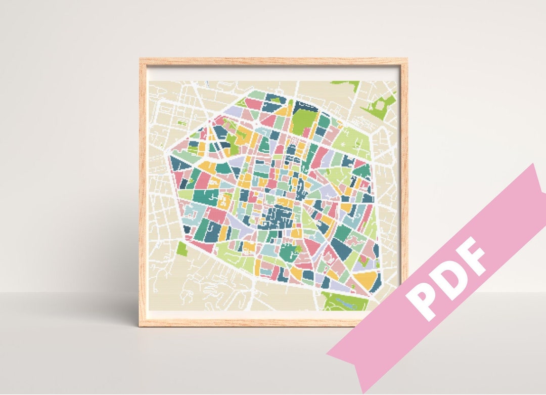 Custom City Map Cross Stitch Pattern, Map Cross Stitch Pattern, Custom ...